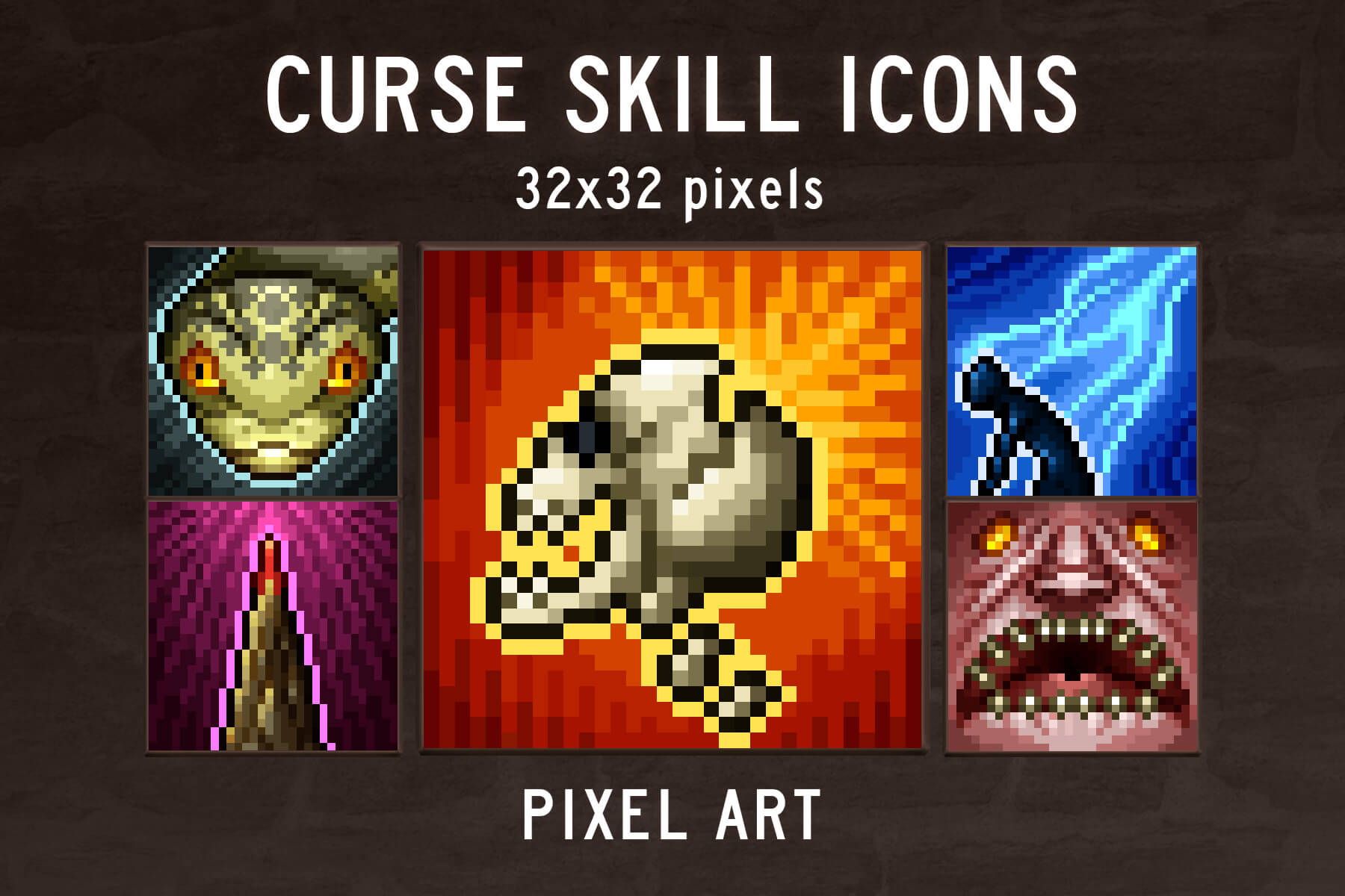 48 Curse Pixel Art Icons Download Pack CraftPix
