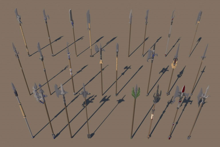 Polearm 3D Low Poly Pack Download - CraftPix.net