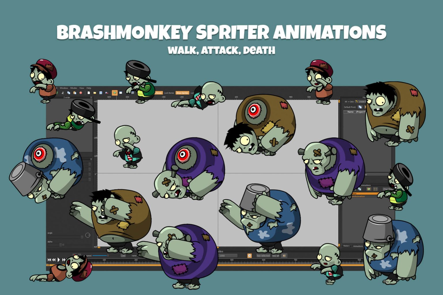 Zombie Character Sprite Set Download - CraftPix.net