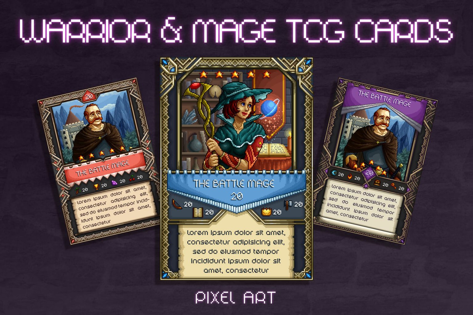Free NPC Quest TCG Cards Pixel Art Download - CraftPix.net