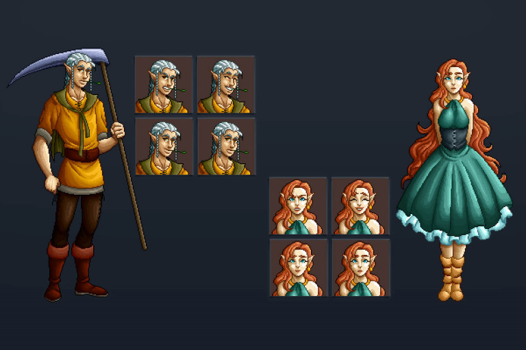 Elf NPC Characters Pixel Art Download - CraftPix.net