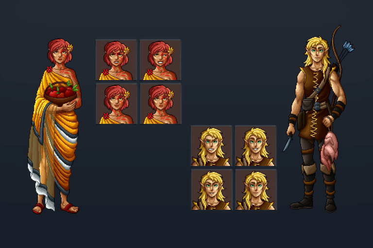 Elf NPC Characters Pixel Art Download - CraftPix.net