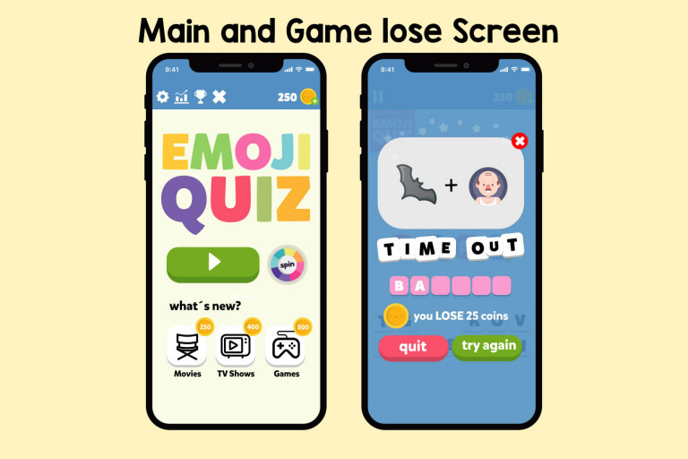 Emoji Quiz Game GUI Kit Download Pack - CraftPix.net