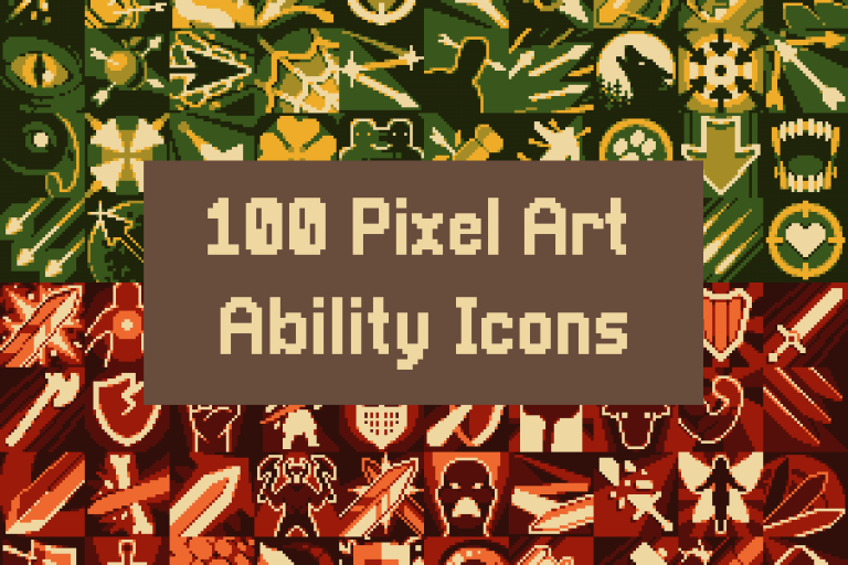 Hunter and Warrior Ability Icons Pixel Art - CraftPix.net