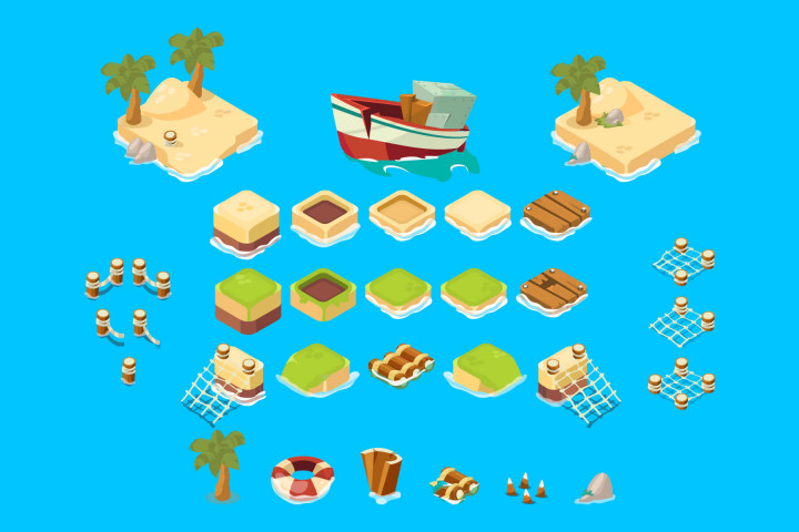 Isometric Island Tileset Download Pack - CraftPix.net