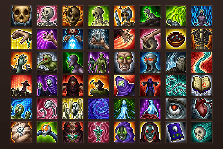 Necromancer Skill Pixel Art Icons Download - CraftPix.net