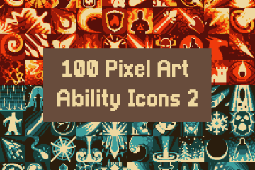 Pyromancer and Hydrosophist Ability Icons Pixel Art - CraftPix.net