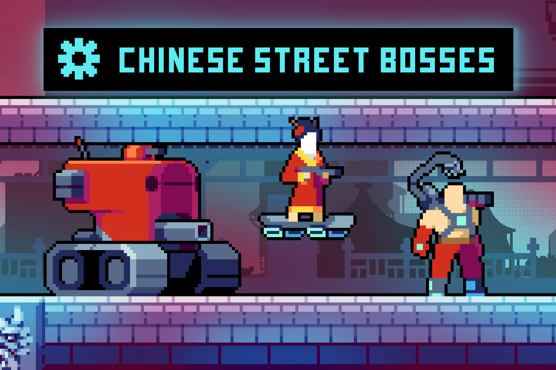 Bosses Chinese Street Pixel Art Download - CraftPix.net
