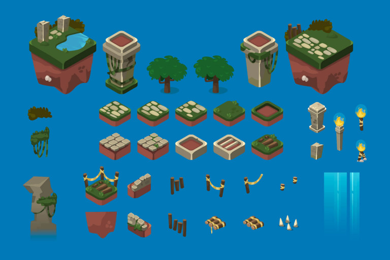 Isometric Ruin Tileset Download Pack - CraftPix.net