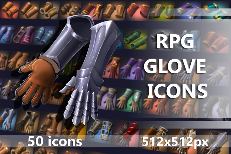 50 RPG Glove Icons Download Pack - CraftPix.net