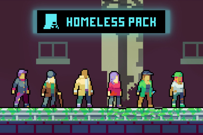 Homeless Character Pixel Art Pack Download - CraftPix.net