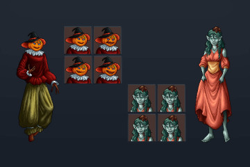 Undead Characters Full Length Pixel Art Download - CraftPix.net