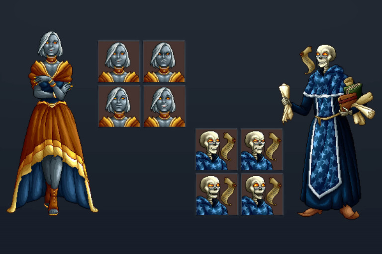 Undead Characters Full Length Pixel Art Download - CraftPix.net