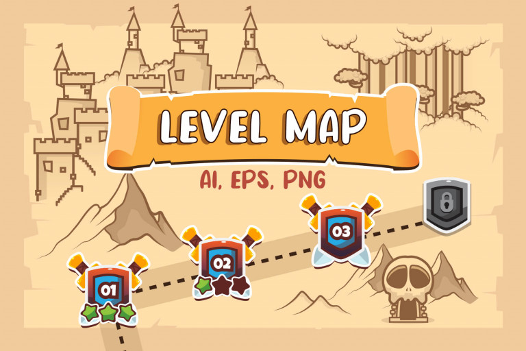 Level Map Game Assets Download Pack - CraftPix.net