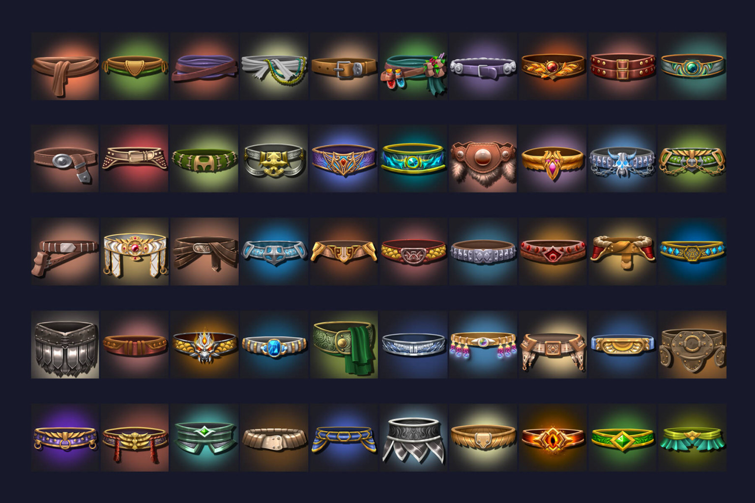 50 RPG Belt Icons Download Pack - CraftPix.net