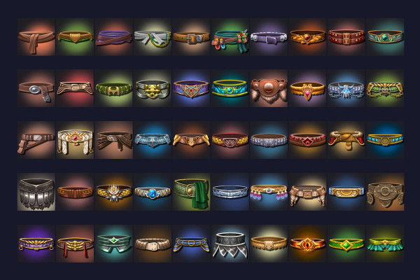50 RPG Belt Icons Download Pack - CraftPix.net