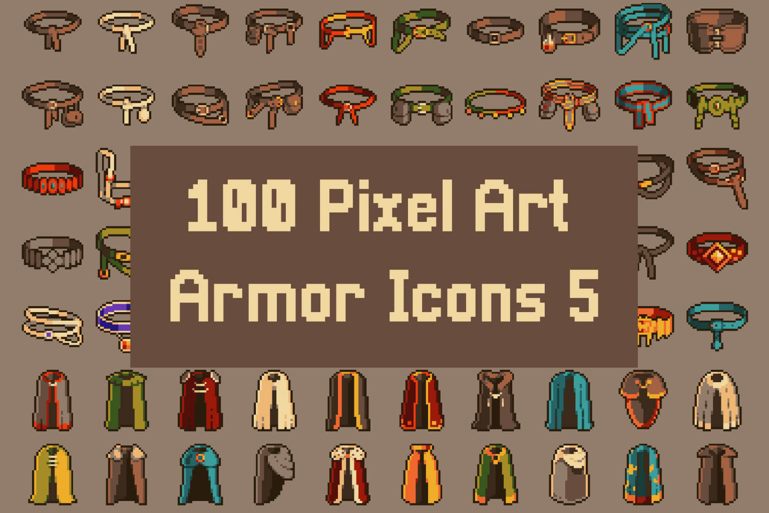 100 RPG Armor Icons Pixel Art Download - CraftPix.net