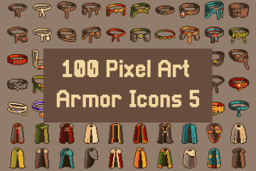Cloak and Belt Pixel Art 32x32 Icon Pack - CraftPix.net