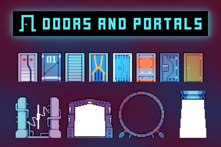 Doors and Portals Pixel Art Asset Pack - CraftPix.net