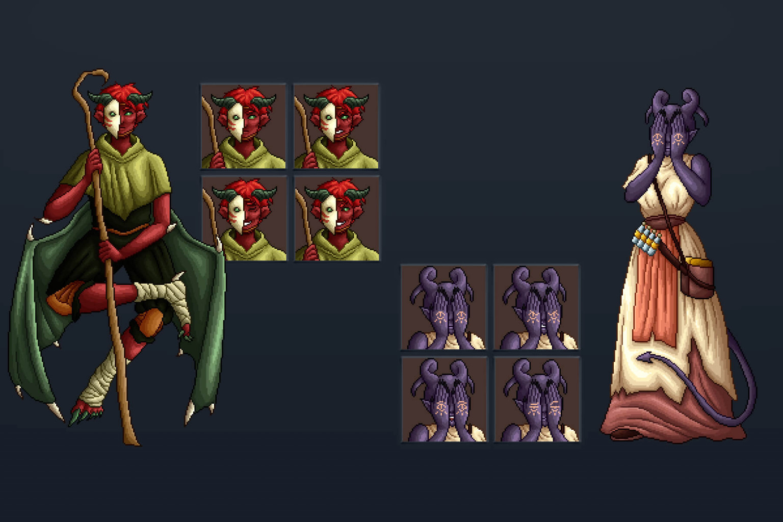 Free Demon Characters Pixel Art Download - CraftPix.net