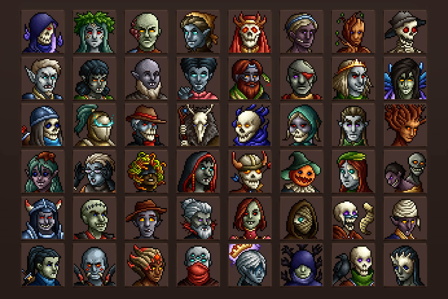 Undead Avatar Icons Pixel Art Download - CraftPix.net