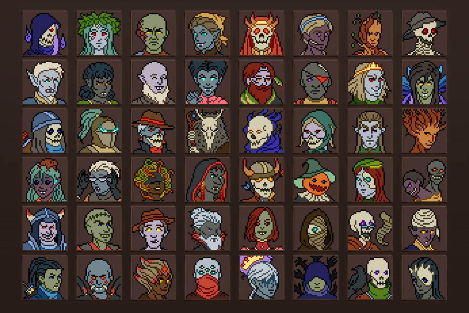 Undead Avatar Icons Pixel Art Download - CraftPix.net