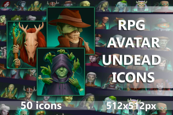 50 RPG Avatar Undead Icons Download - CraftPix.net