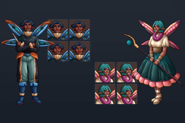 Fairy Characters Pixel Art Pack Download - CraftPix.net