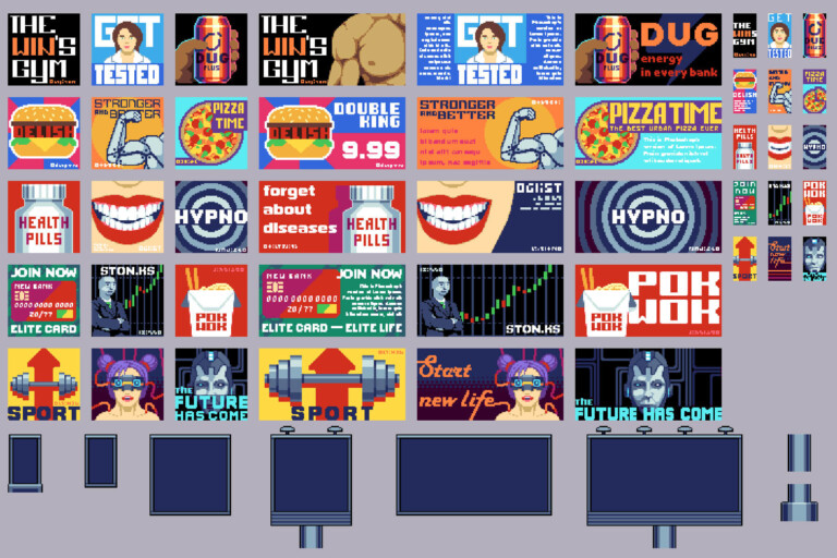 Free Billboards and Advertising Pixel Art Download - CraftPix.net
