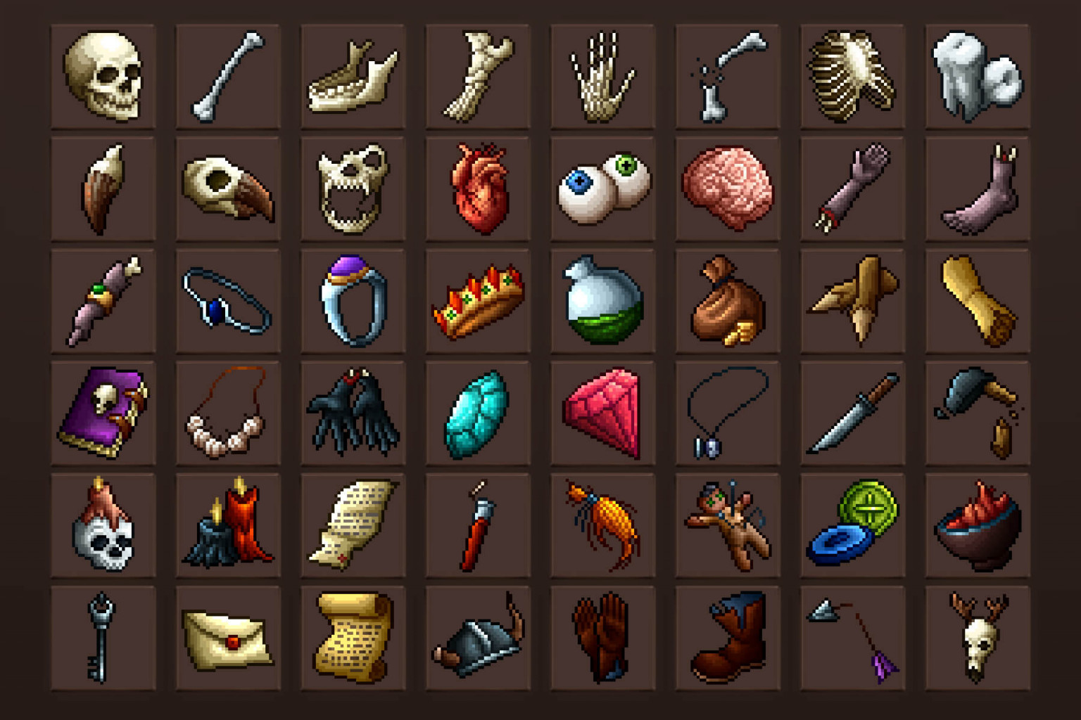 Free Undead Loot Pixel Art Icons Download - CraftPix.net