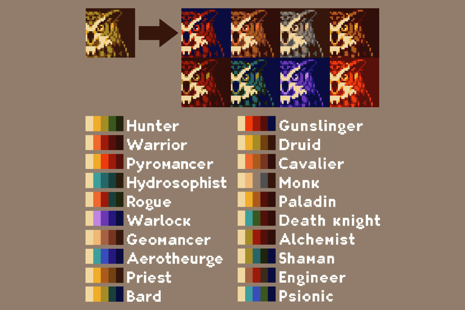 Gunslinger and Druid Pixel Art Ability Icons - CraftPix.net
