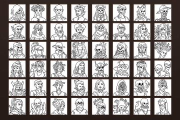 Undead Avatar Icons 64x64 Pixel Art - CraftPix.net