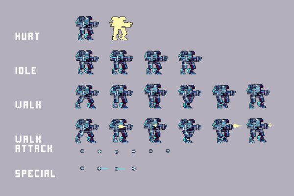 Battle Mecha Sprites Pixel Art Pack Download - CraftPix.net