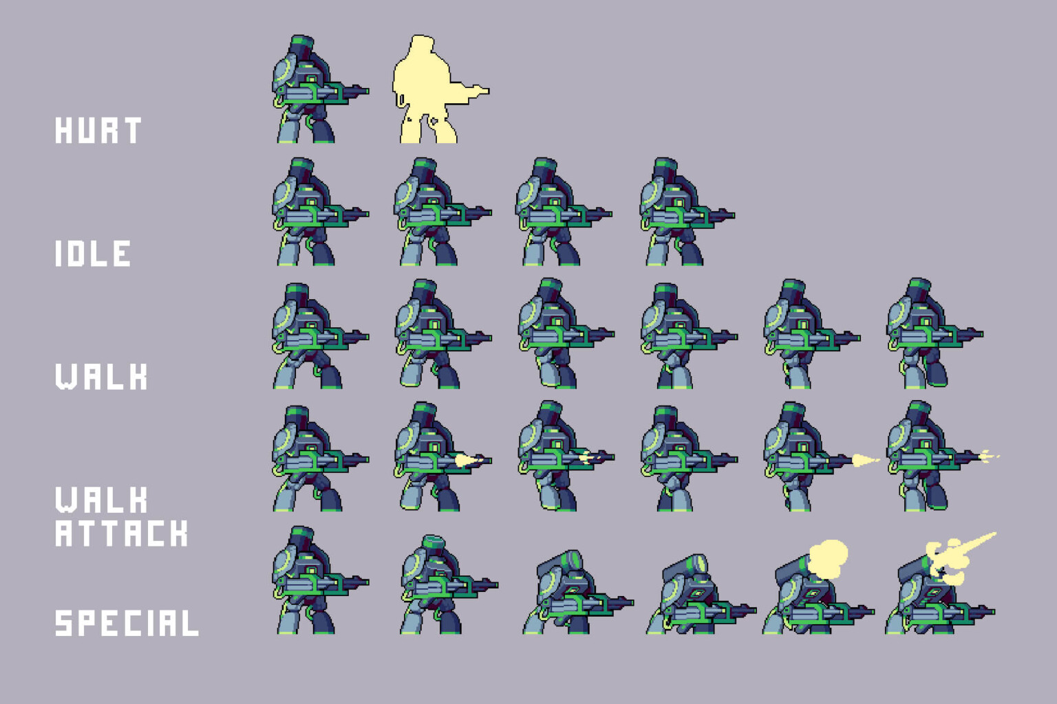 Battle Mecha Sprites Pixel Art Pack Download - CraftPix.net