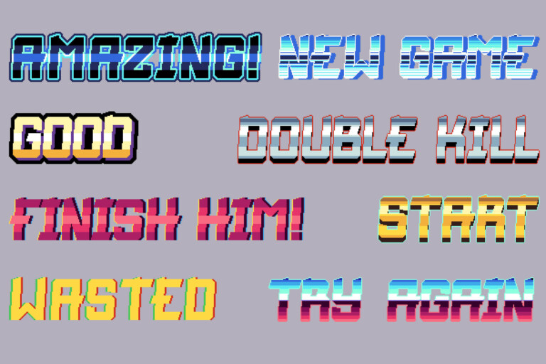 Cyberpunk Pixel Art Font Effects Download - CraftPix.net