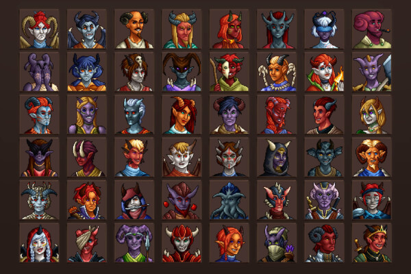 Demon Avatar Icons Pixel Art 64x64 Download - CraftPix.net