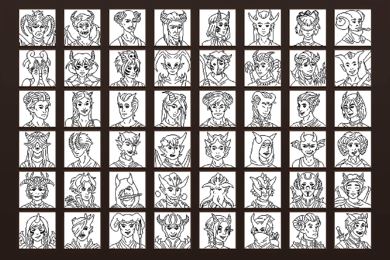 Demon Avatar Icons Pixel Art 64x64 Download - CraftPix.net