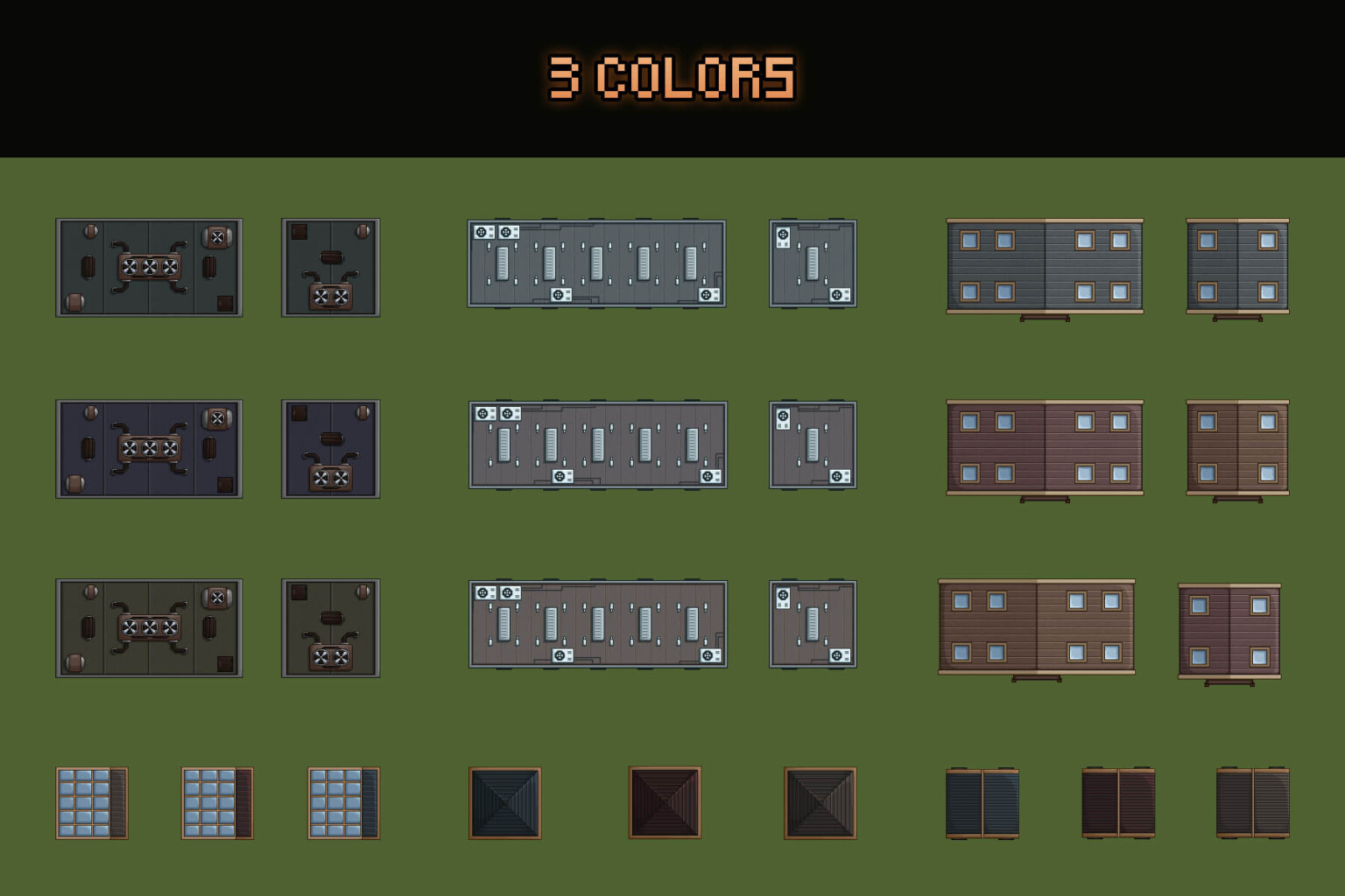 Top Down Buildings and Objects Pixel Art - CraftPix.net