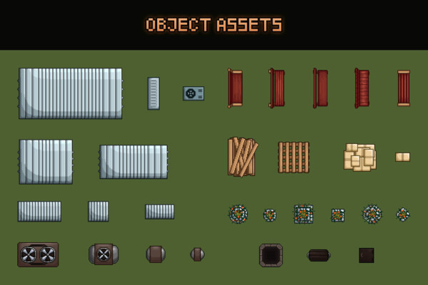 Top Down Buildings and Objects Pixel Art - CraftPix.net