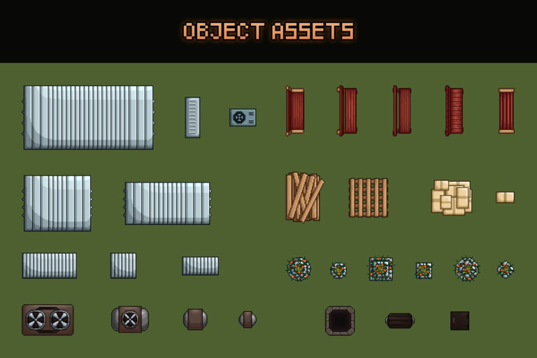 Top Down Buildings and Objects Pixel Art - CraftPix.net