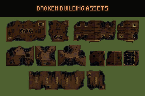 Top Down Buildings and Objects Pixel Art - CraftPix.net