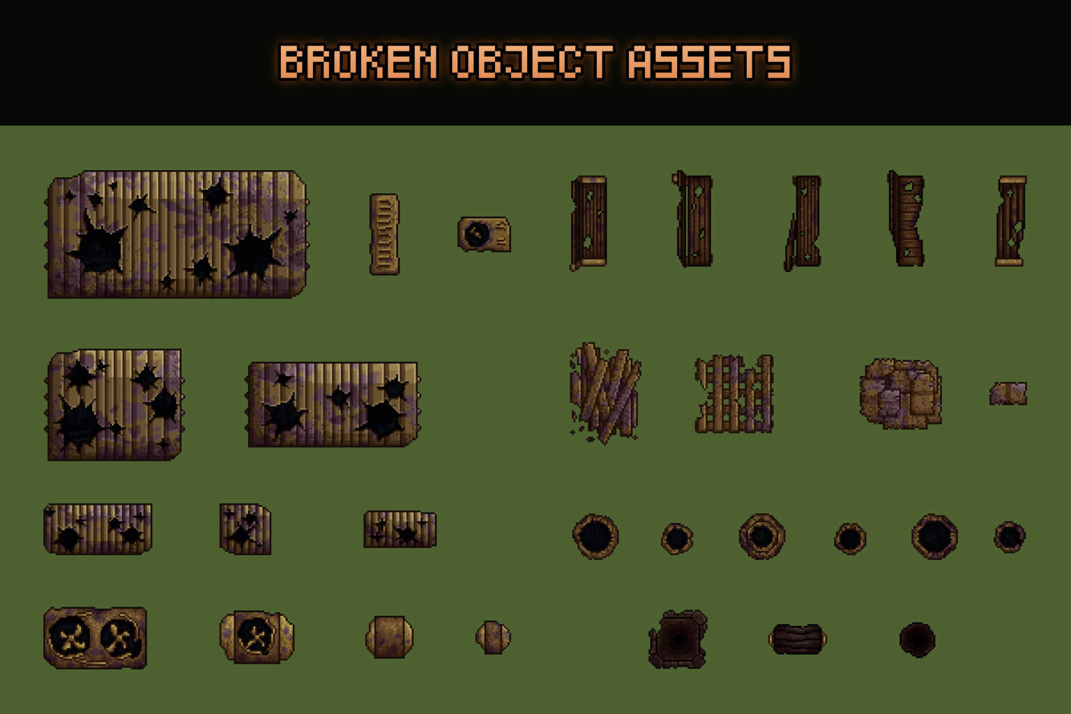 Top Down Buildings and Objects Pixel Art - CraftPix.net