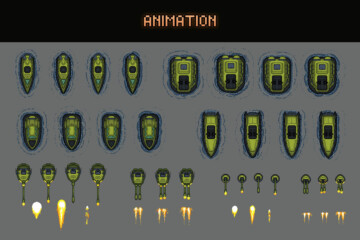 Free Top Down Military Boats Pixel Art - CraftPix.net