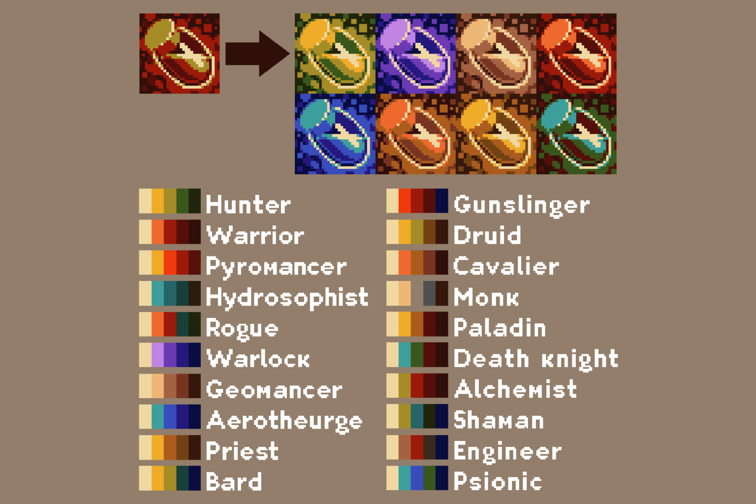 Alchemist and Shaman Pixel Art Ability Icons - CraftPix.net
