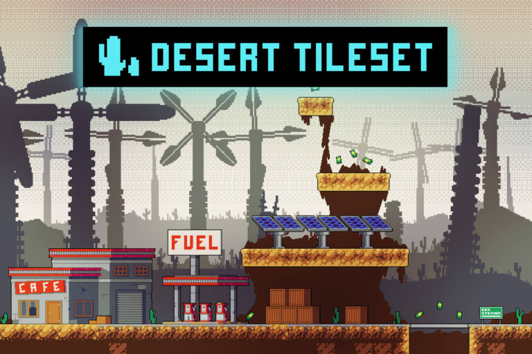 Desert Cyberpunk Tileset Pixel Art Download - CraftPix.net