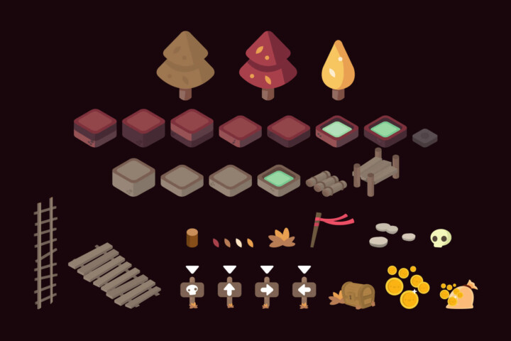 Fall Forest Isometric Tileset Download - CraftPix.net