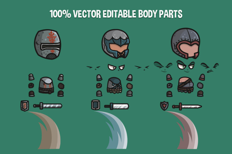 Knight Chibi Character Sprites Download - CraftPix.net