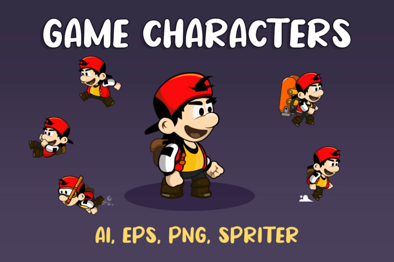 Cartoon Boy Character Animation Sprites - CraftPix.net