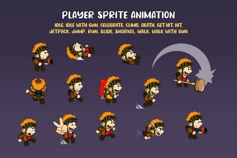 Cartoon Boy Sprites for Platformer Game - CraftPix.net