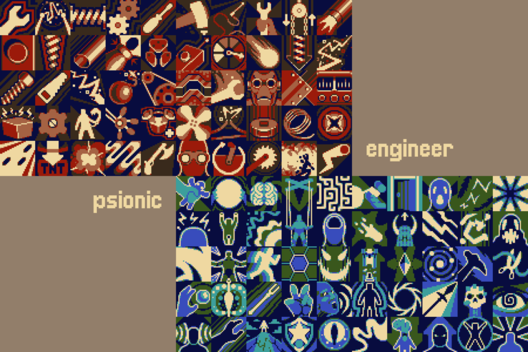 Engineer and Psionic Pixel Art Ability Icon Set - CraftPix.net
